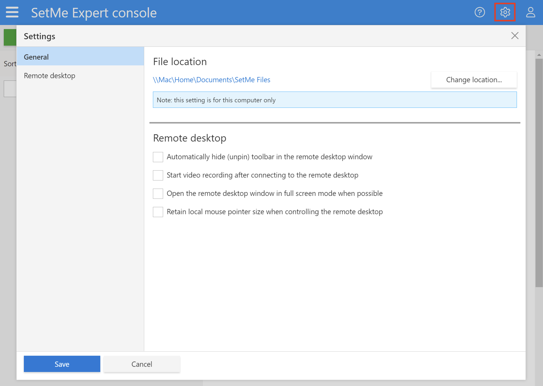 Manage Expert Console settings - SetMe Help Center